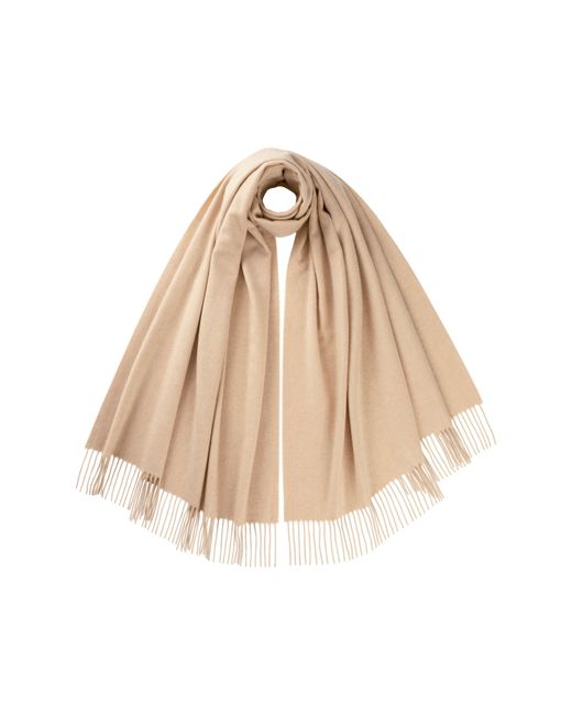 Johnstons of Elgin Blonde Cashmere Stole in Natural | Lyst