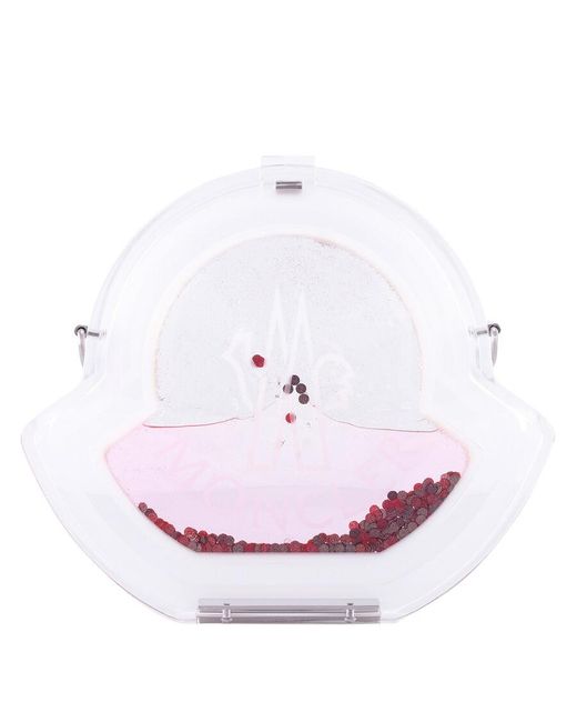 Moncler Ladies Coq Transparent Logo Crossbody Bag in White | Lyst