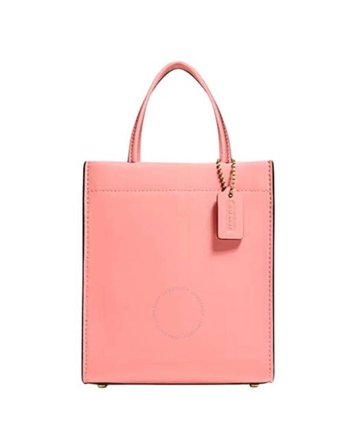 COACH Mini Cashin Leather Tote Bag in Pink | Lyst