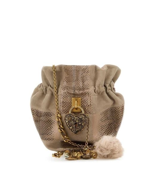 Chloé Chlo Dove Leather Chain Bucket Bag in Natural | Lyst UK