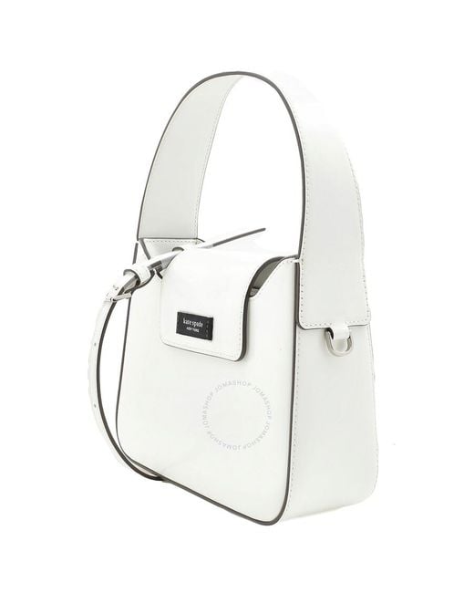 Kate Spade Sam Icon Leather Mini Hobo Bag in White | Lyst