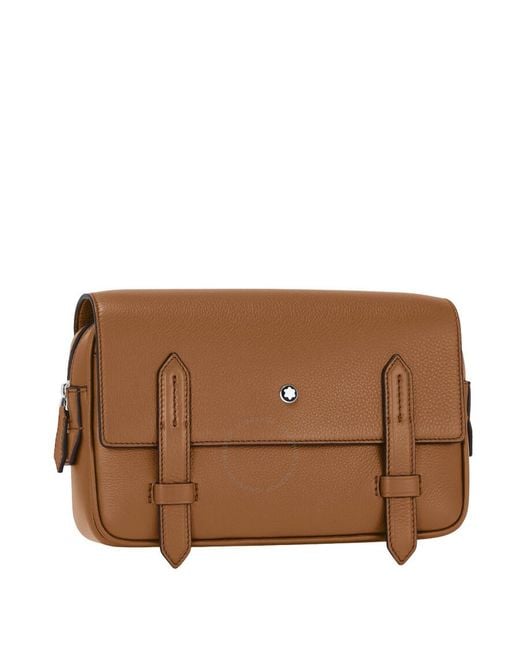 Montblanc Soft Grain Leather Messenger Bag in Brown | Lyst