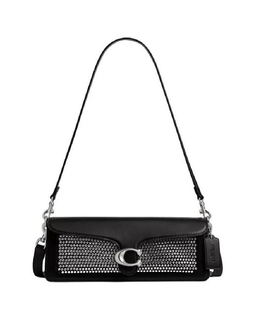 COACH Tabby 28 Crystal Embossed Shoulder Bag in Black | Lyst UK