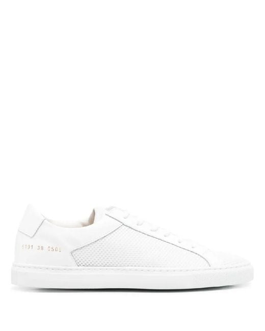 Common Projects Retro Mesh Leather Sneakers in White | Lyst UK
