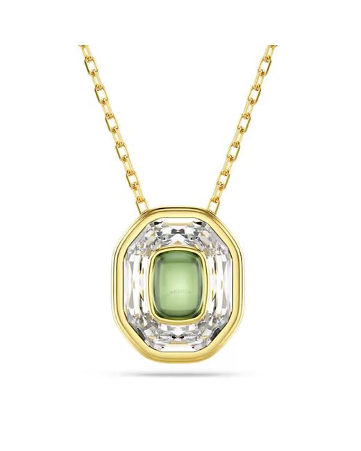Swarovski Chroma Octagon Cut Crystal Pendant Necklace in Metallic | Lyst