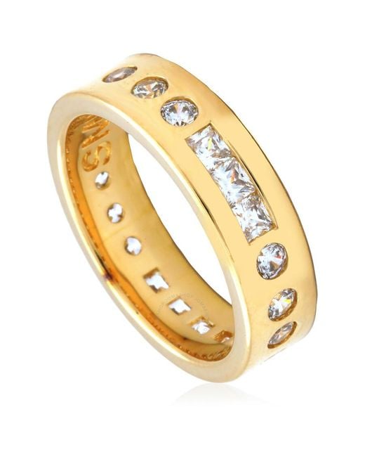 Apm Monaco Ladies Smile Morse Code Ring in Metallic | Lyst