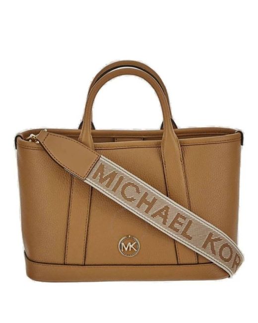 Michael Kors Luisa Small Leather Satchel in Brown | Lyst