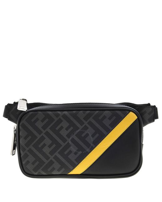 Fendi Diagonal Ff Logo Compact Belt Bag in Blue for Men | Lyst