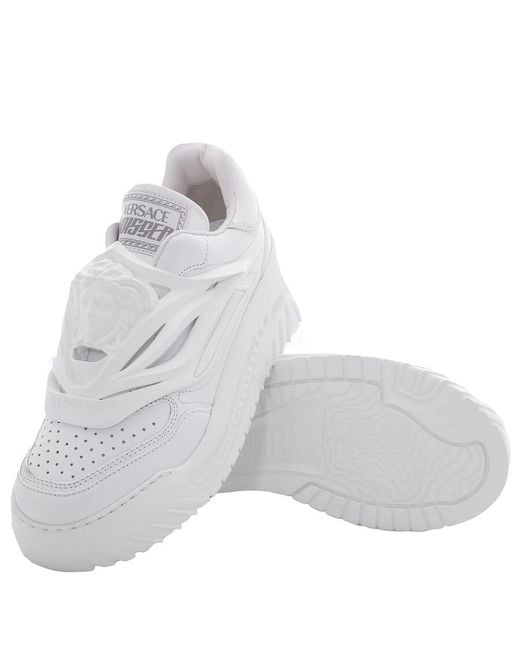 Versace Leather Odyssea Sneakers in White for Men | Lyst UK
