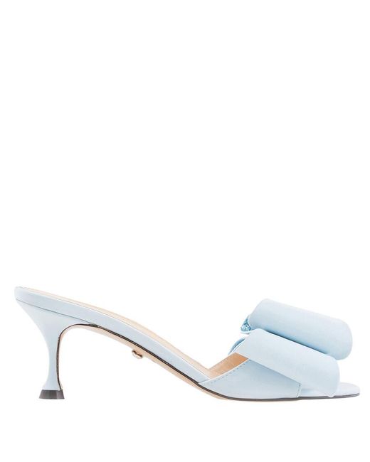 Mach & Mach Satin Double Bow Mule in Blue | Lyst UK