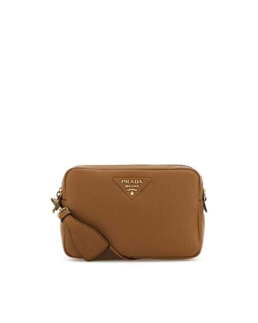 Prada Caramel Leather Crossbody Bag 0 1 N + Oro Borse A Tracolla in ...