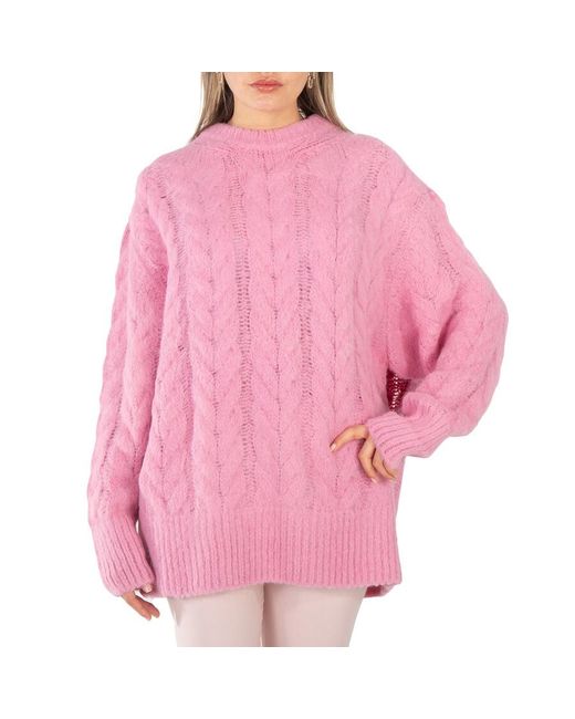 Stella McCartney Ladies Cable Knit Cape Jumper in Pink | Lyst