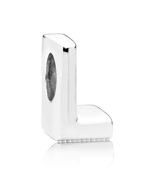 PANDORA Letter L Charm in White | Lyst