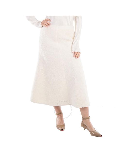 Chloé Eden A-line Boucle Midi Skirt in Natural | Lyst