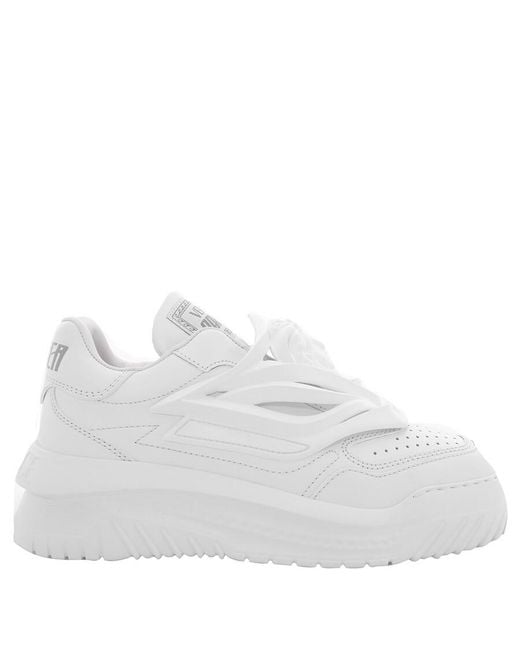Versace Leather Odyssea Sneakers in White for Men | Lyst UK
