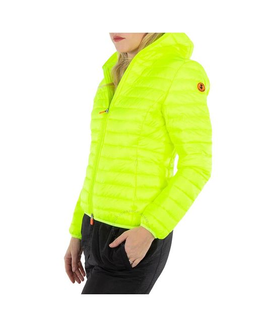 Save The Duck Fluo Kyla Hooded Puffer Jacket in Yellow | Lyst UK