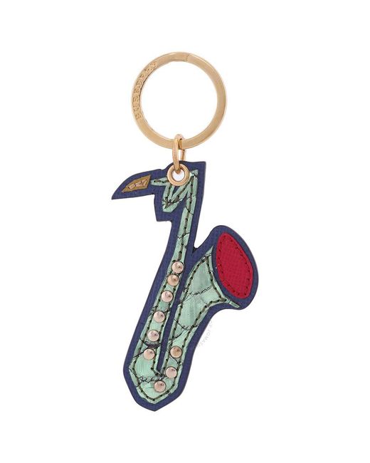 Burberry Saxophone Leather Key Ring in Blue for Men | Lyst UK