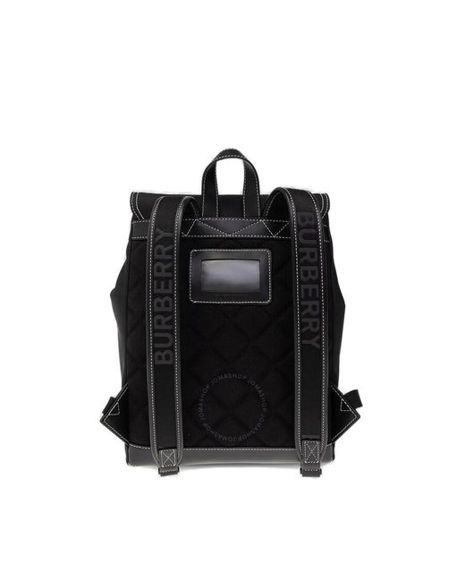 Burberry Kids Dewey Varsity Fold-over Top Backpack in Black | Lyst