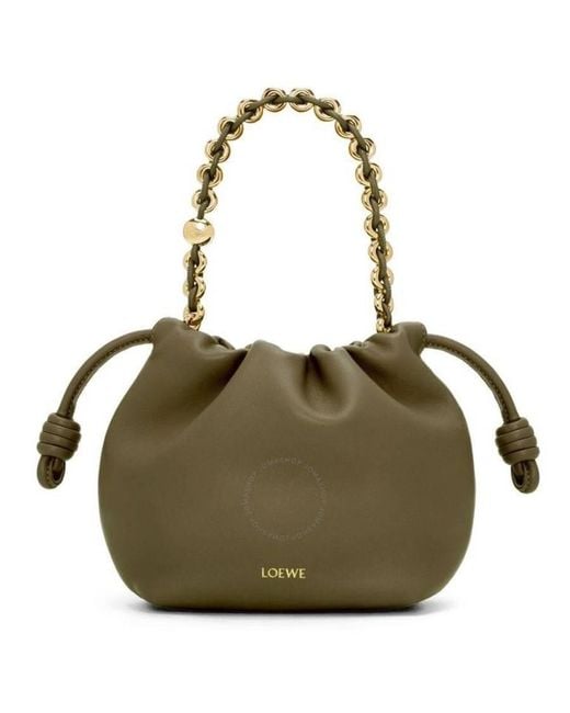 Loewe Nappa Mini Flamenco Crossbody Bag in Green | Lyst