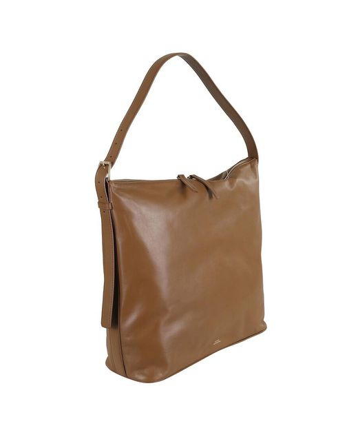 A.P.C. Sac Vera Maxi Shoulder Bag in Brown | Lyst