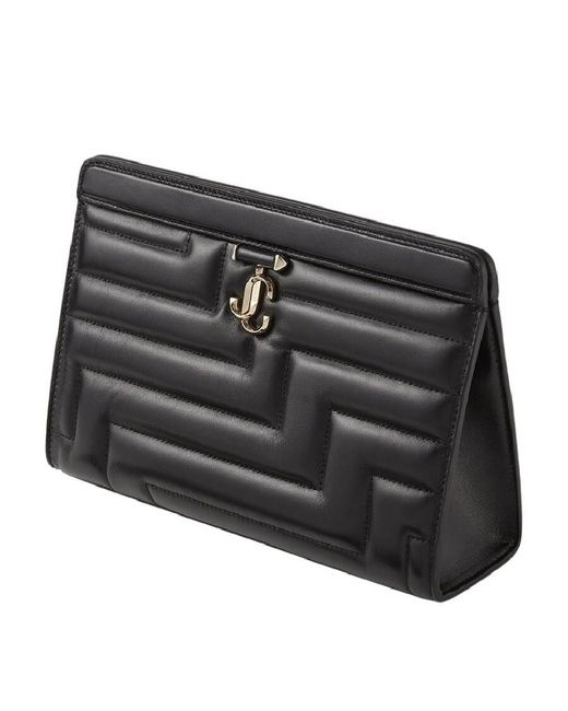 Jimmy Choo Light Avenue Pouch in Black | Lyst UK