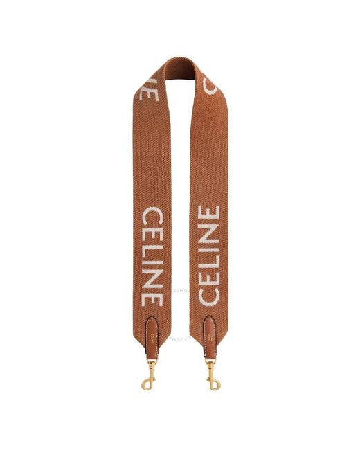 Celine Jacquard Long Bag Strap in Brown | Lyst