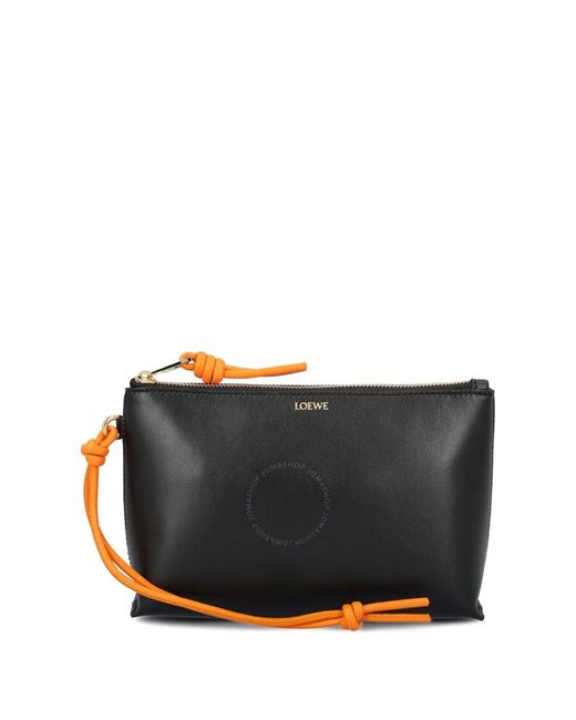 Loewe Knot Calfskin T Pouch in Black | Lyst