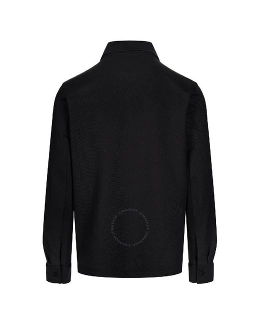 BOSS Long Sleeve Zip-Up Overshirt in Black for Men | Lyst