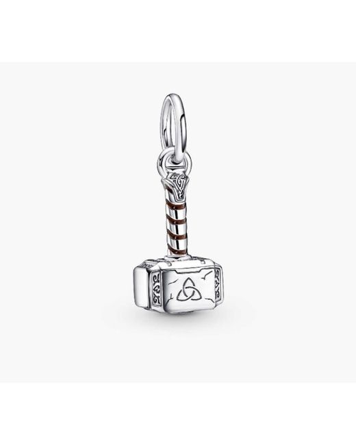 PANDORA Marvel Thors Hammer Sterling Dangle in White | Lyst UK