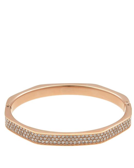 Swarovski Dextera Rose-Tone Octagon Shape Bangle in Metallic | Lyst