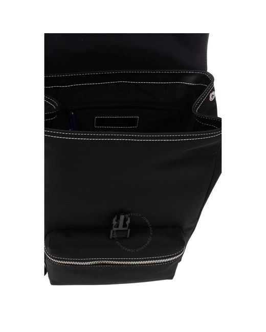 Burberry Kids Dewey Varsity Fold-over Top Backpack in Black | Lyst