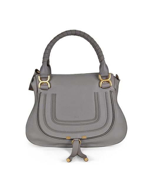 Chloé Medium Double Carry Bag in Gray | Lyst