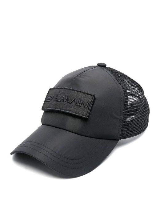 Balmain Logo Patch Mesh Panelled Trucker Cap in Black for Men | Lyst UK