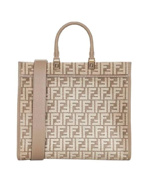 Fendi Sunshine Ff-Pattern Print Tote Bag in Metallic | Lyst