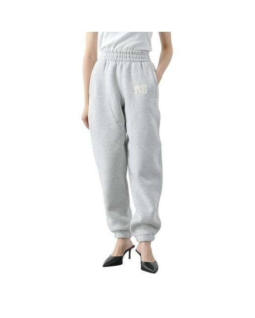 Alexander Wang Puff Paint Logo Sweatpants in Grey | Lyst UK