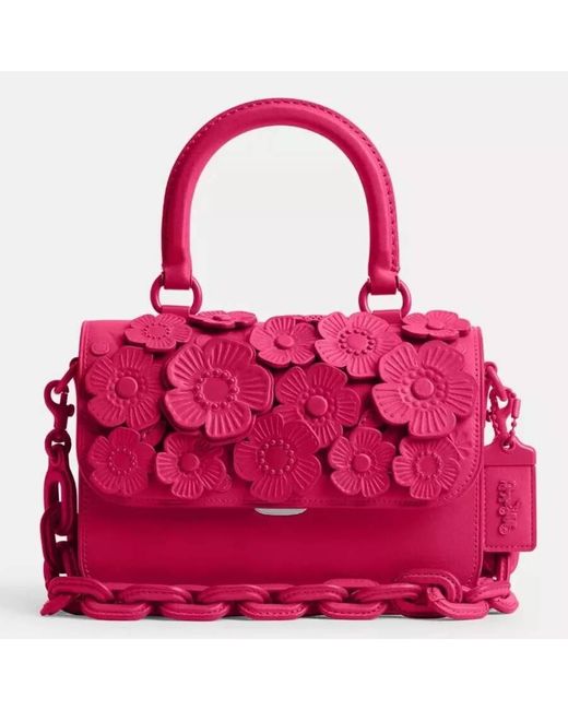 COACH Rogue Top Handle Bag With Tea Rose in Pink | Lyst