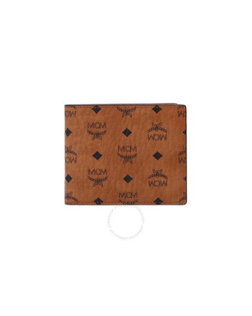 MCM Cognac Bifold Wallet in Brown for Men | Lyst