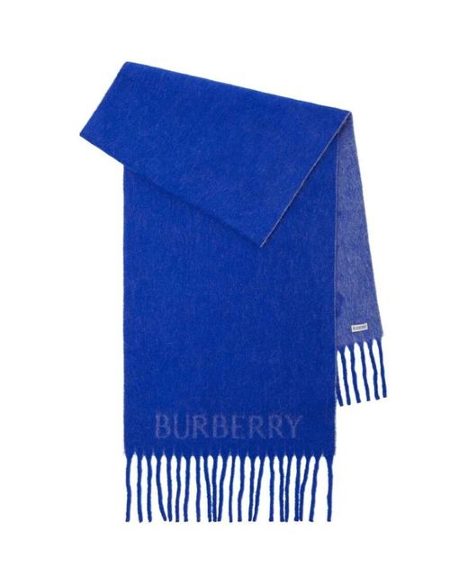 Burberry Wool Blend Equestrian Knight Felted Scarf in Blue | Lyst