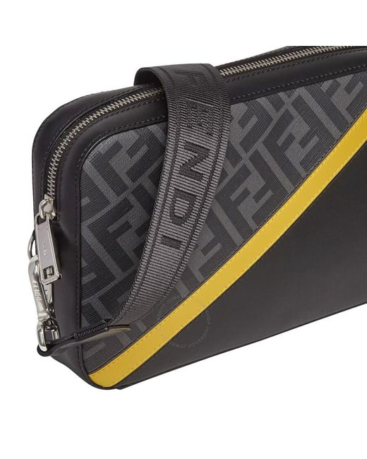 Fendi Diagonal Compact Shoulder Bag in Black for Men | Lyst