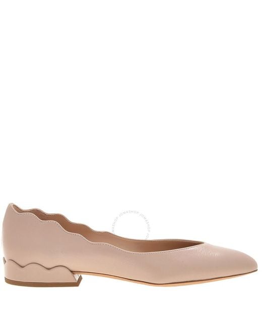 Chloé Lauren Scalloped Ballerina Flats, Brand Size 39 Us in Pink | Lyst