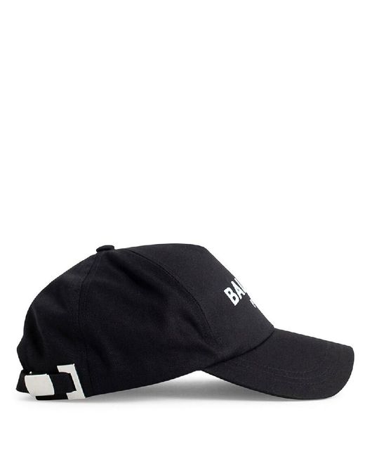 Balmain Logo Embroidered Baseball Cap in Black for Men | Lyst UK