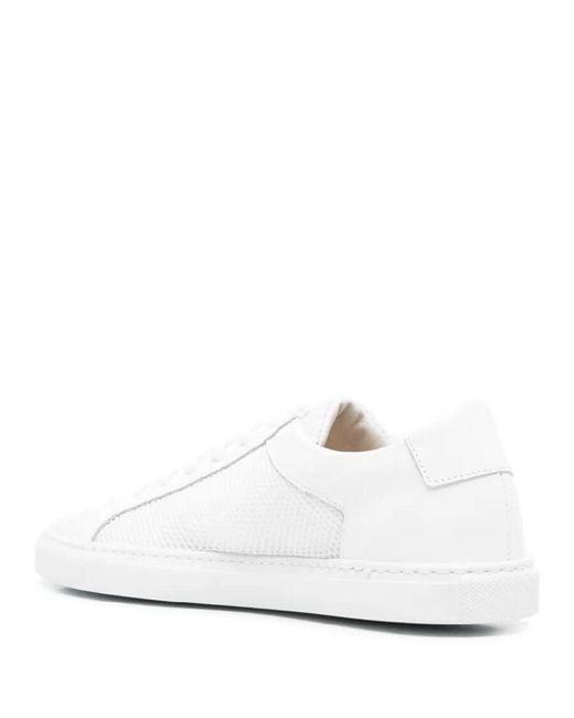 Common Projects Retro Mesh Leather Sneakers in White | Lyst UK
