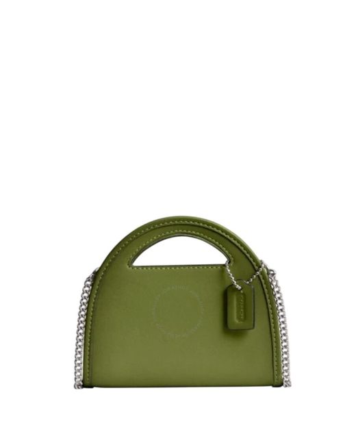 COACH Top Handle Leather Card Case in Green | Lyst