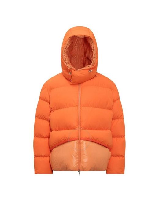 Moncler Achill Padded Hooded Jacket in Orange for Men | Lyst