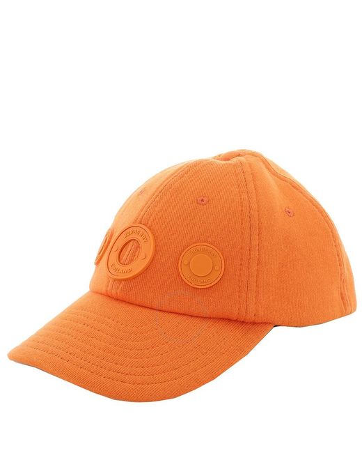 Burberry Embossed Logo Rubber-Trimmed Cotton Baseball Cap in Orange for ...