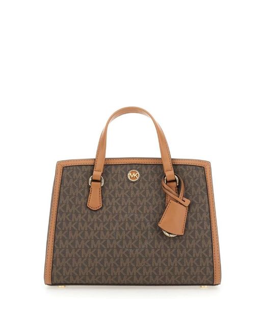 Michael Kors Small Logo Messenger Bag in Brown | Lyst