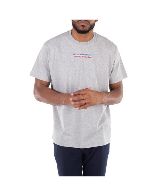 Burberry L Amour Logo Embroidered Sam T-Shirt in Gray for Men | Lyst