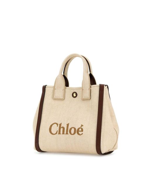 Chloé Chlo Sand Canvas Small Carry Handbag in Natural | Lyst UK