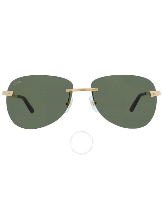 Cartier Green Pilot Sunglasses Ct0035rs 002 62 | Lyst