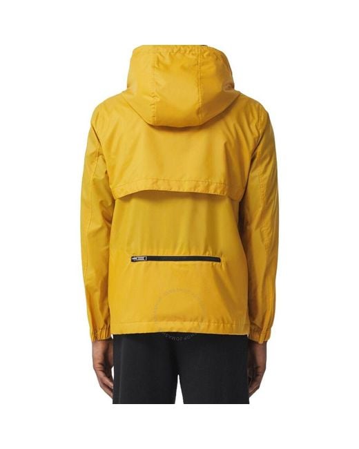 Burberry Logo Applique Pack-away Windbreaker Jacket in Yellow for Men ...